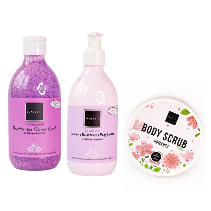 SCARLET TRIPLE COMBO ( 3 IN 1 ). READY STOCK. ( SHOWER SCRUB, BODY ...