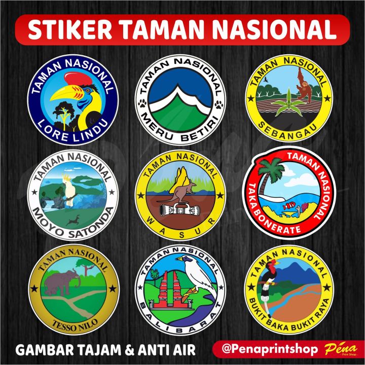 Sticker Stiker Taman Nasional Indonesia / Stiker Gunung Indonesia ...