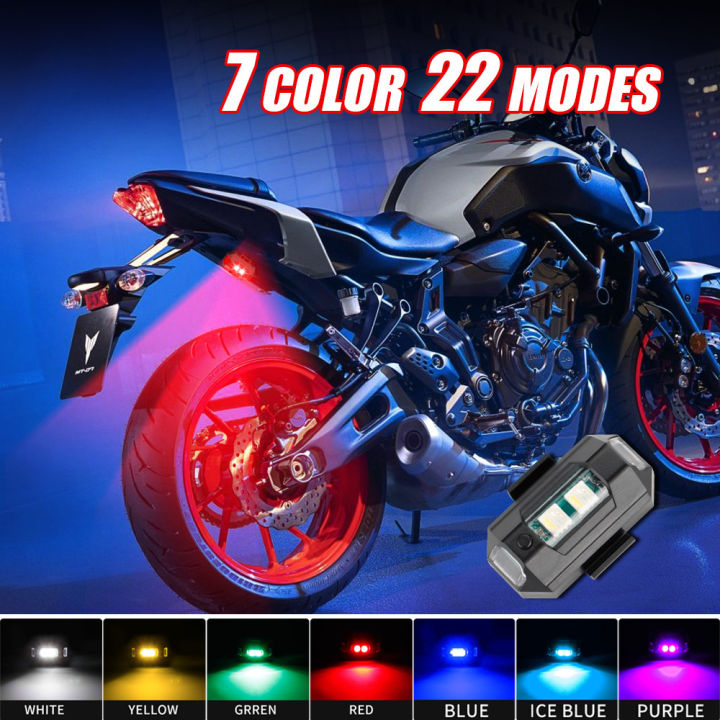 AUTOFun 7 Warna Lampu Strobo Dapat Diisi Ulang Motor Modifikasi Lampu ...