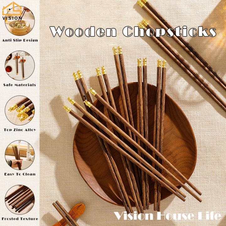 Vision 5/12 Pairs Chinese Zodiac Chopsticks Solid Wood Chopsticks ...