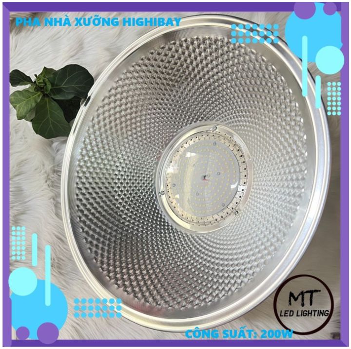 Đèn Led pha xưởng chụp đèn tròn ánh sáng trắng ( 100W - 150W - 200W ...