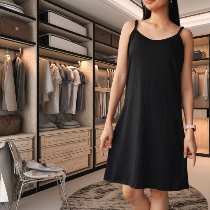 Soft and Comfy InnerDress Cotton Spandex Stretchy Minimalist Versatile ...