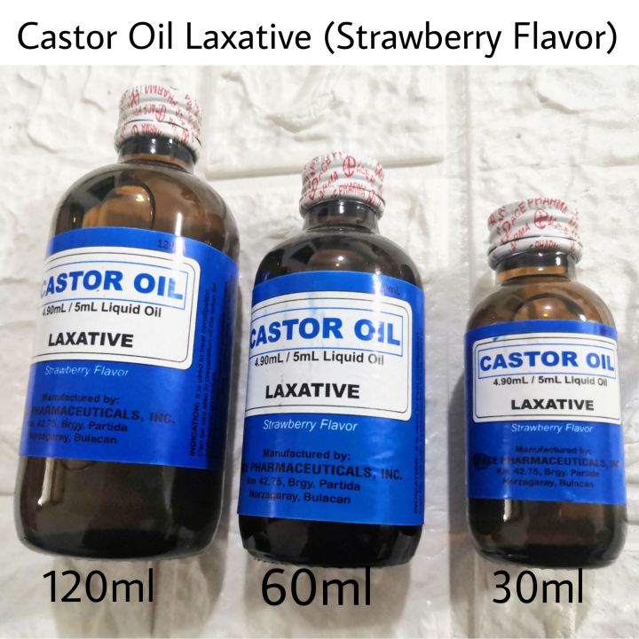 Castor Oil Laxative Strawberry Flavor (30ml/60ml/120ml) For internal ...