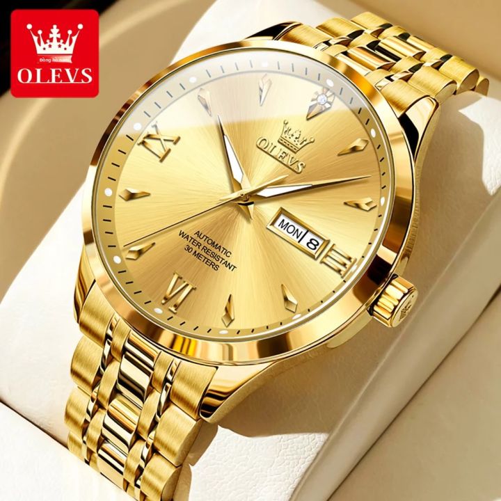OLEVS 9956 Đồng Hồ Nam Cơ Tự Động Sang Trọng Bằng Thép Không Gỉ Chống ...