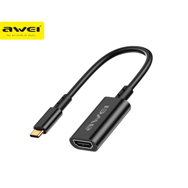 Awei CL-217T Ultra HD Resolution USB-C to HDMI 4K 30Hz Bend Resistant ...