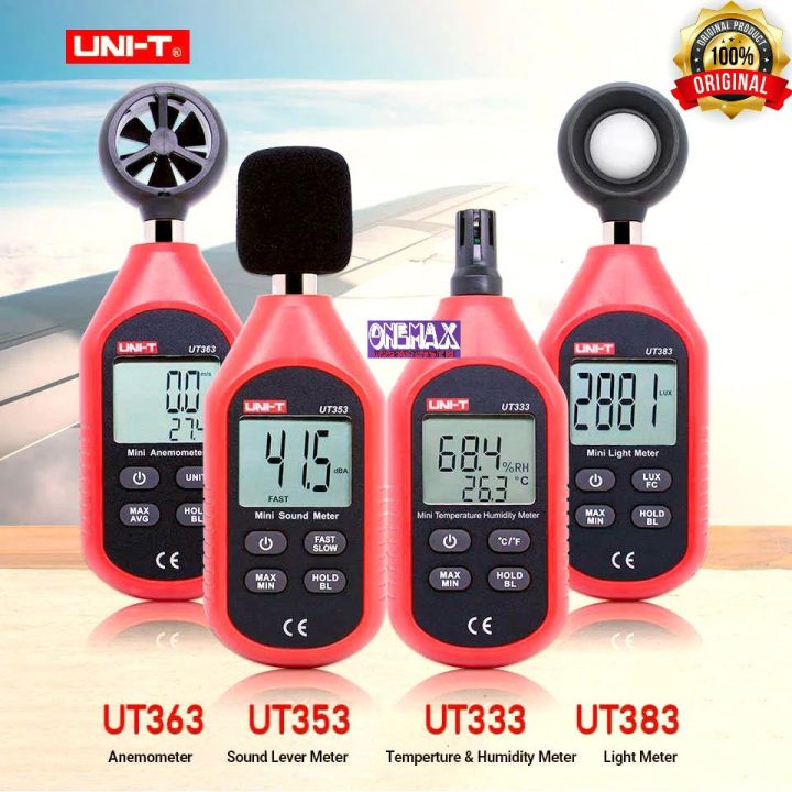 UNI-T UT333(เครื่องวัดอุณหภูมิเเละความชืน),UT363(เครื่องวัดความเร็วลม ...