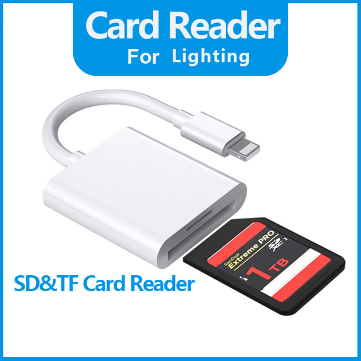 2 In 1 SD TF Memory Card Adapter for iPhone 13 12 8Pin To SD TF Card ...