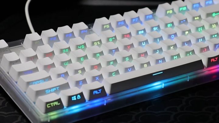133 Key White PBT Keycap Backlit RGB OEM Profile Side Print Shine ...