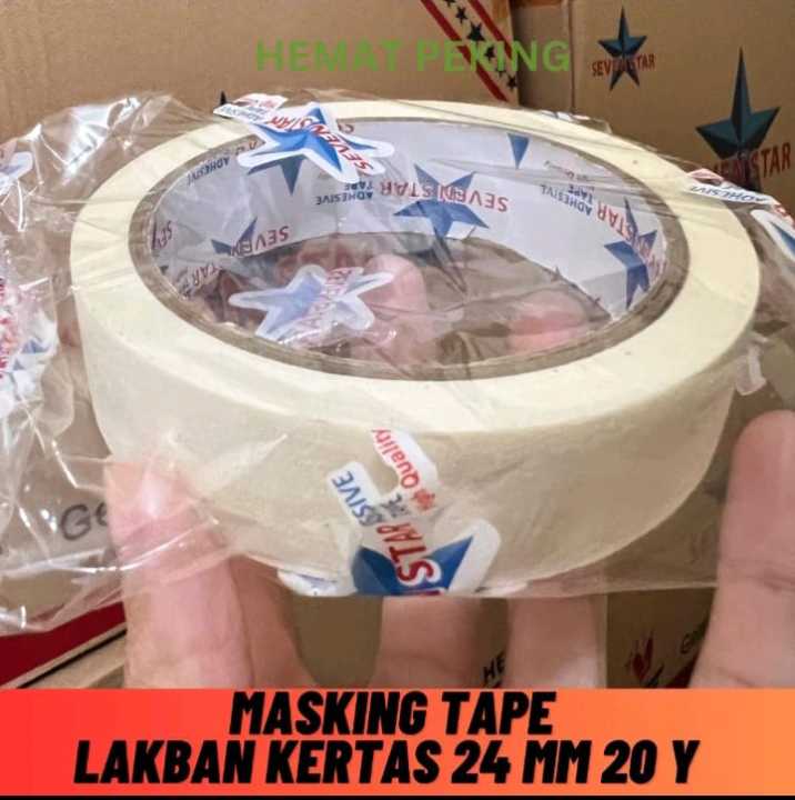 Masking Tape Lakban Kertas ECER 24mm 20 y Isolasi Kertas | Lazada Indonesia