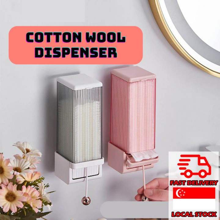 🇸🇬SG Ready Stock🇸🇬 Wall Mounted Automatic Make Up Cotton Wool Dispenser ...