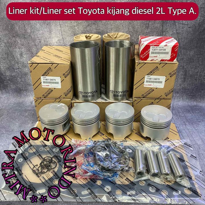Liner kit / Liner set komplit piston-Ring-paking set-Liner kijang diesel 2L Type A | Lazada ...