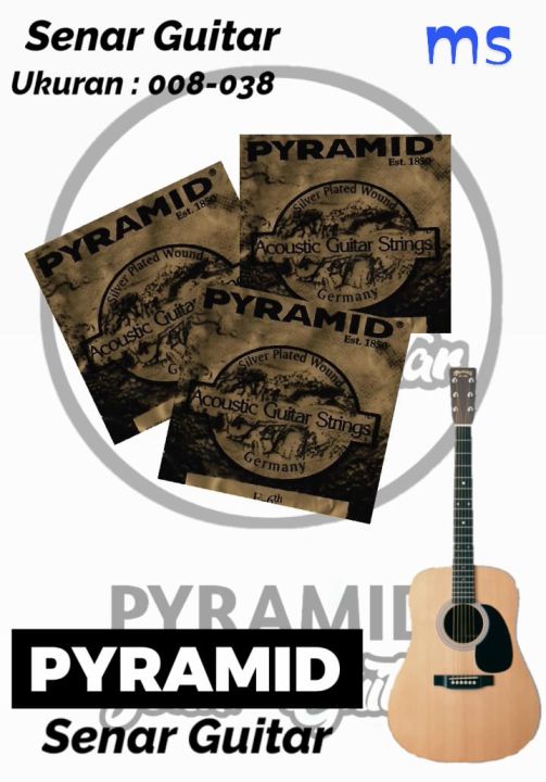 Senar gitar pyramid gold string/kawat lusinan (isi 12 senar) & set (isi ...
