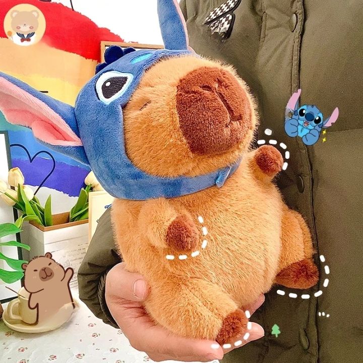 22cm Stitch Pikachu Kuromi Hat Capybara Plush Toy Cartoon Stuffed ...