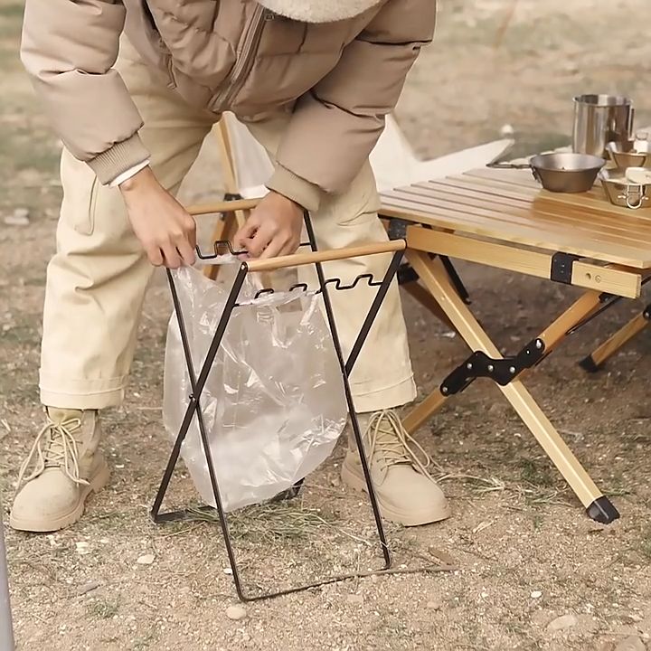 CAVALRICA Garbage rack foldable kitchen debris storage rack plastic bag ...