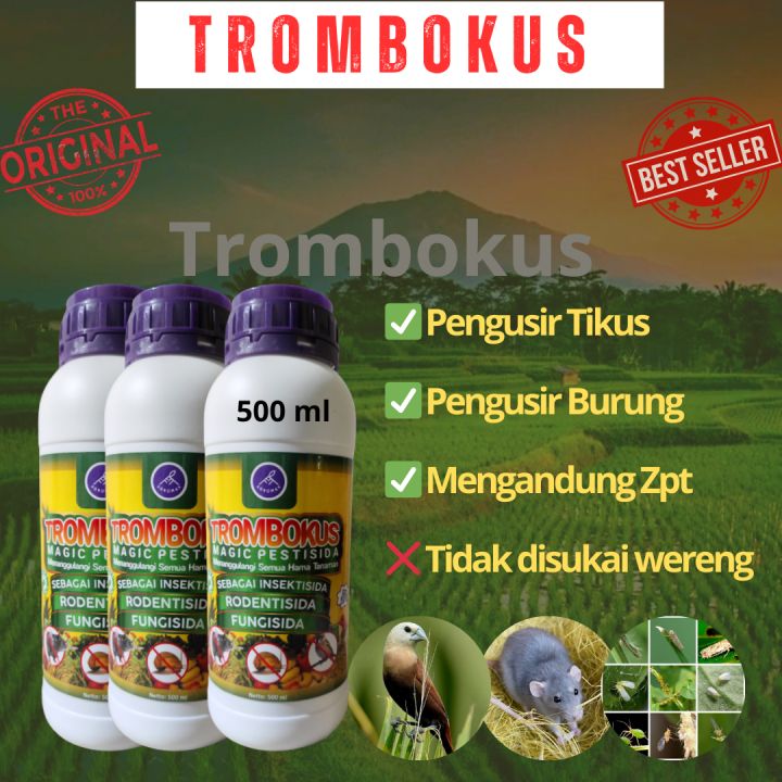 Trombokus megic pestisida pengusir burung dan tikus obat hama padi ...