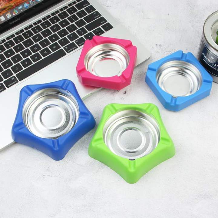 Asbak Stainless Persegi Segi Bintang Warna tempat abu rokok | Lazada ...
