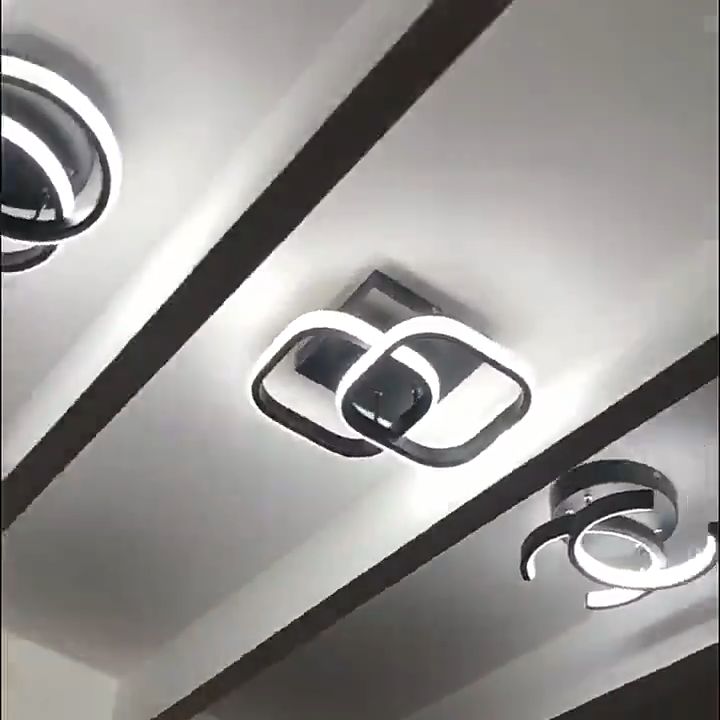 Modern Ceiling Light LED Tri Color Ceiling Lamp Embedded Acrylic Wall ...