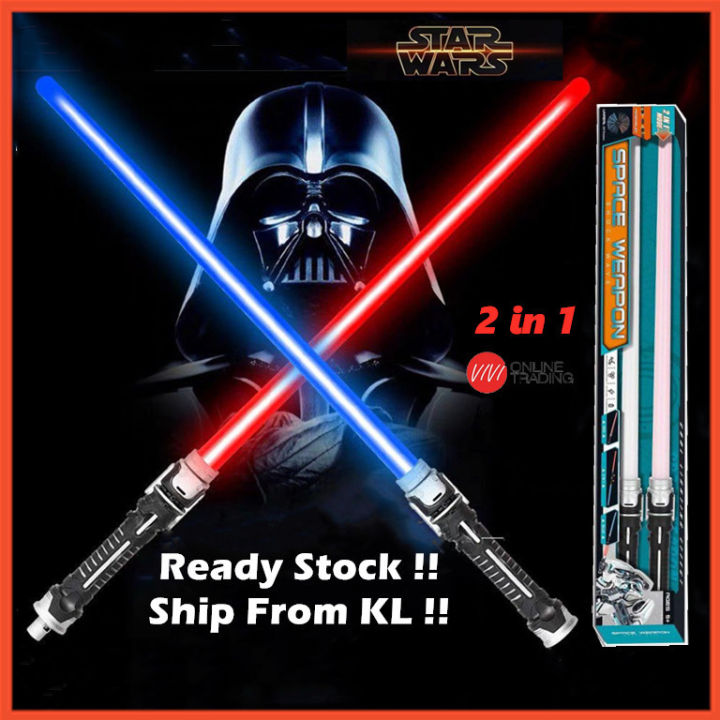 2in1 Star Wars Lightsaber Props Kids Toys Sword LED Light & Sound ...