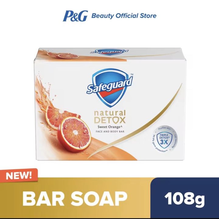 Safeguard Natural Detox Sweet Orange Bar Soap 108g | Lazada PH