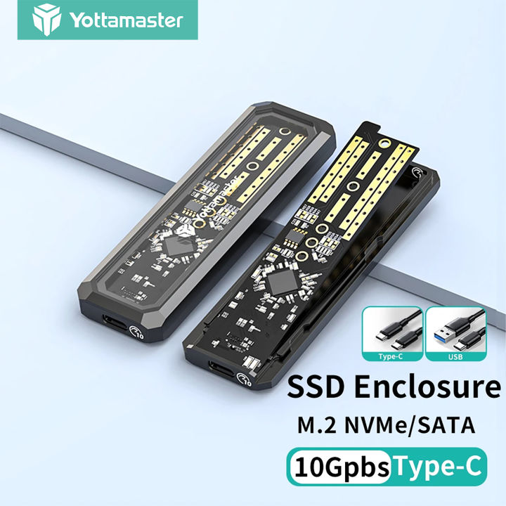 Yottamaster 4 Types 10Gbps M.2 NVME SATA SSD Enclosure M and B&M Key SSDs External Case for All ...