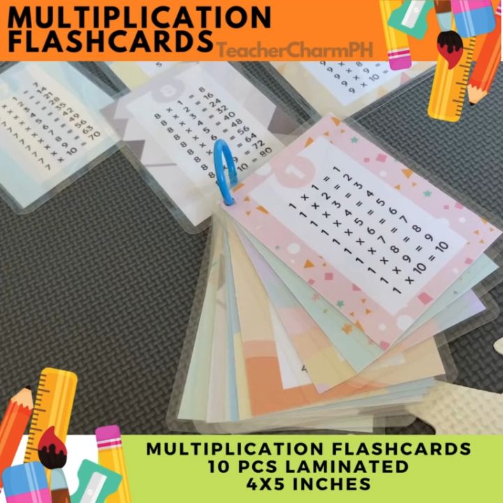 MULTIPLICATION TABLE FLASHCARD Educational Laminated Flashcard | Lazada PH