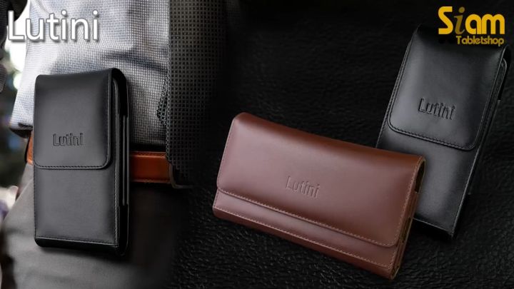 Lutini หนังวัวแท้ ซอง กระเป๋าคาดเอว หนังแท้ 2 ช่อง ซองใส่โทรศัพท์ ใส่ ...