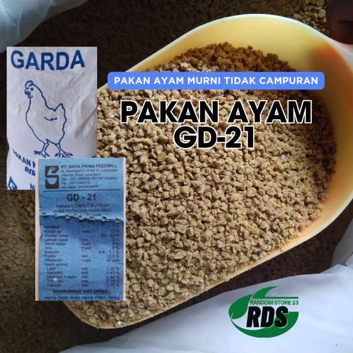 1 Kg Pakan Ayam Voer Ayam makanan ayam merek Garda 21 GD 21 Pakan Ayam ...