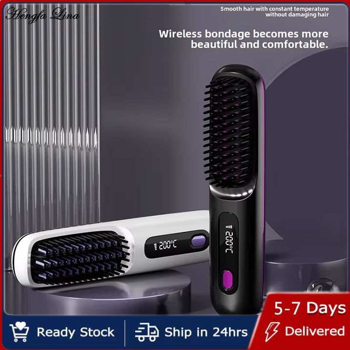 Bàn chải máy kẹp tóc không dây lược điện làm nóng bằng gốm hengfa Lina ...