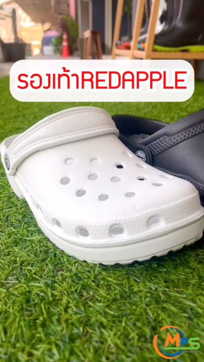 Red apple แท้ 100% รุ่นยอดฮิต เกรดเอ รองเท้าหัวโตรัดส้น SK98 สวมใส่สบาย สีดำ/สีขาว | Lazada.co.th