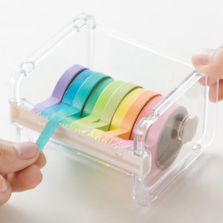 Creative Washi Tape Cutter Set Tape Tool Transparent Tape Holder Tape ...