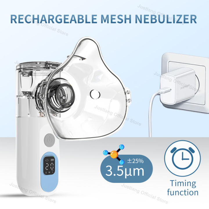 AiQUE Rechargeable Nebulizer 3.5μm Adjustable LED Display Medical ...