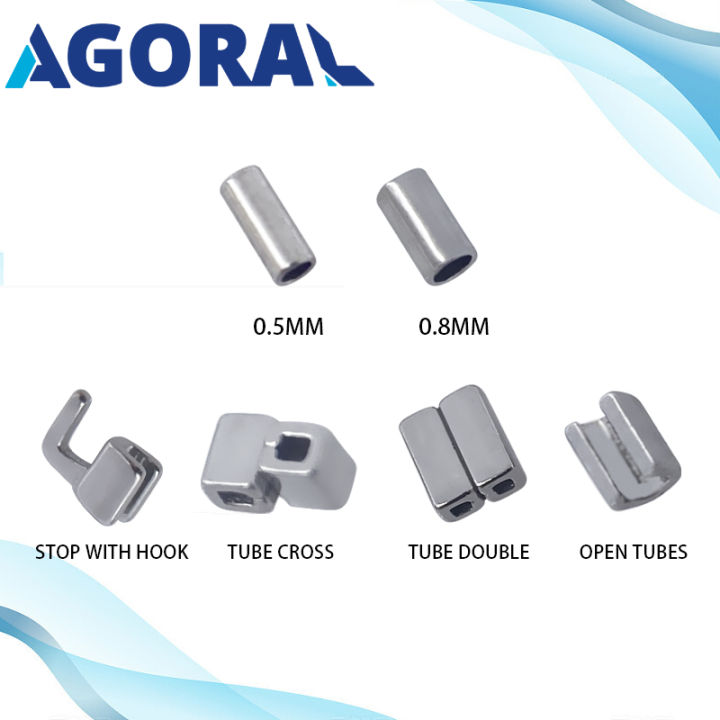 10Pcs Dental Orthodontic Crimpable Hook Cross Tube Stop Type Bondable ...
