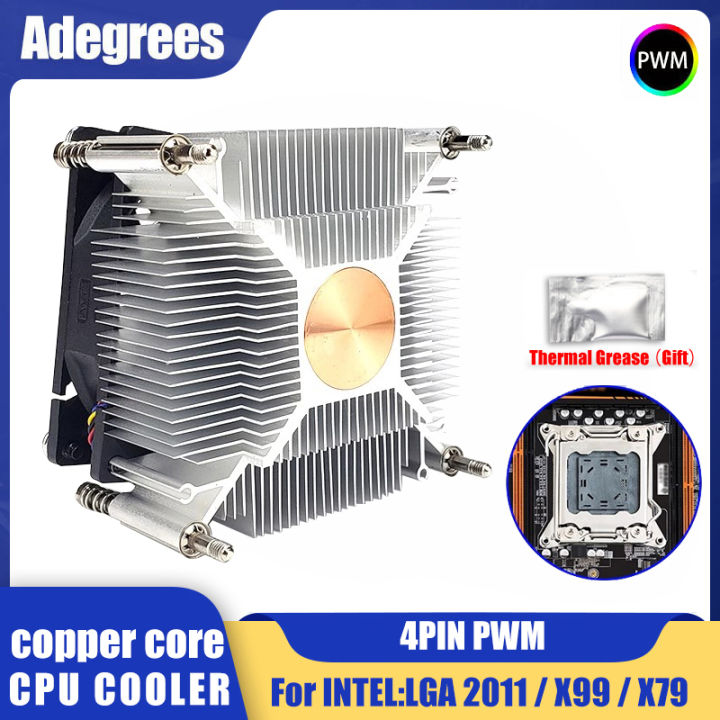 80MM CPU Air Cooler 4PIN PWM Cooling PC Radiator Fan for Intel 2011 X79 ...