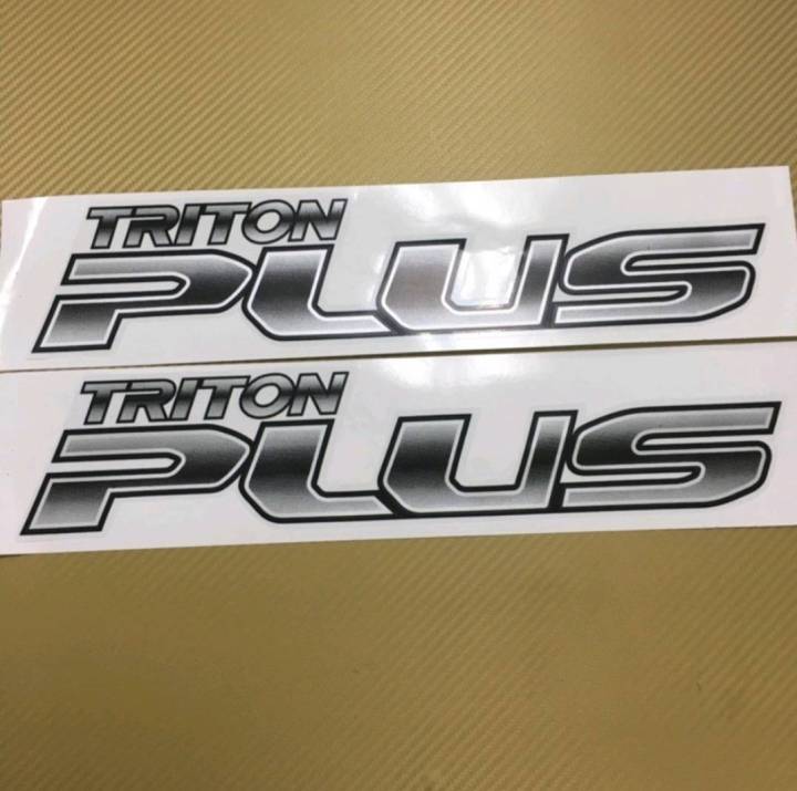 💥TJ.สติกเกอร์ คำว่า TRITON PLUS ติดข้างท้ายกระบะ มิตซู ไทรทัน ปี 2015 ...