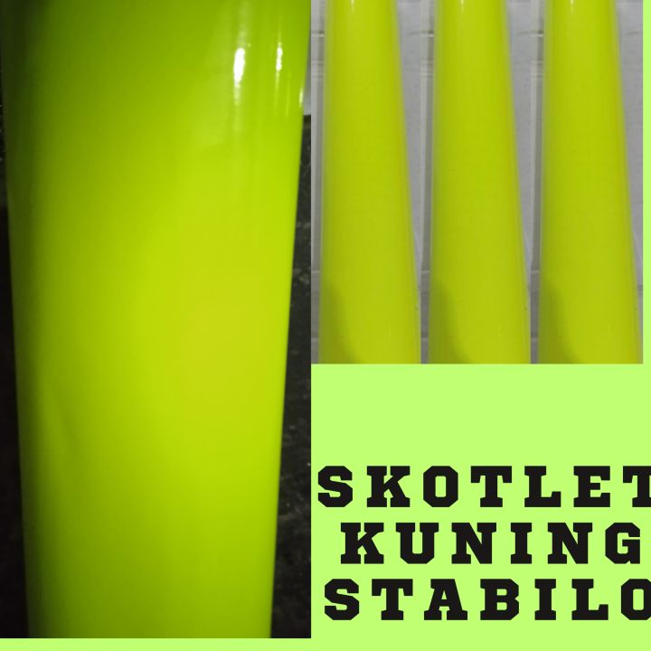 ( PER 50 CM) SKOTLET WARNA KUNING STABILO GLOSSY / SKOTLET STICKER ...