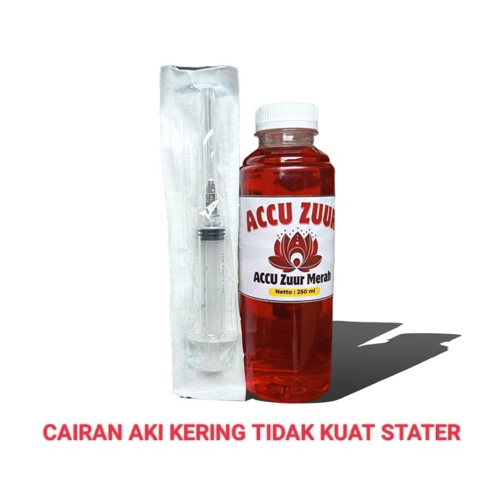 CAIRAN AKI KERING/BASAH LEMAH DROP TEKOR 250ML AIR ACCU ZUUR MERAH ...