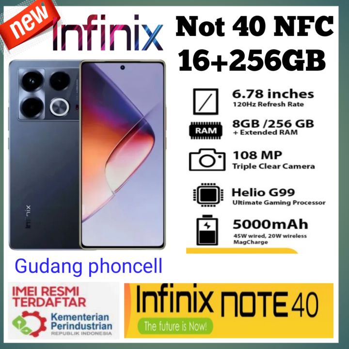 Infinix Note 40 NFC Ram 16+256 GB, wireless charger Gaming processor ...