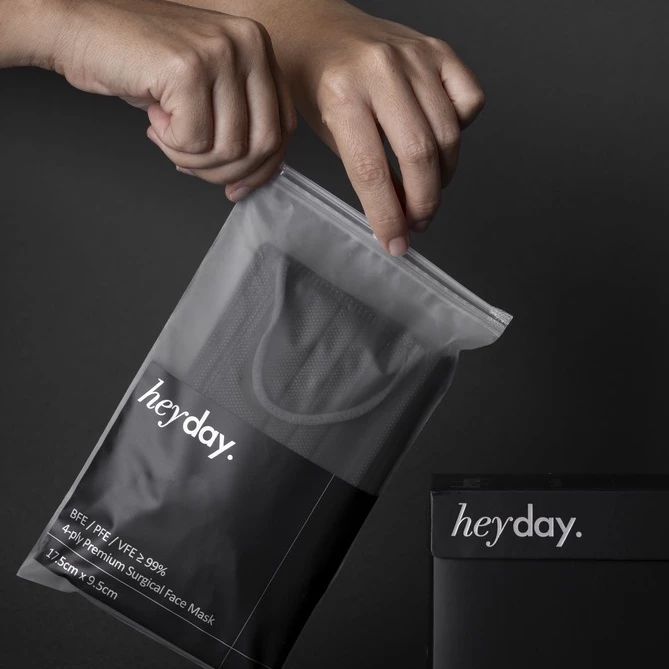 (original)heyday onyx black Disposable Surgical Face Mask 4ply 1 box ...