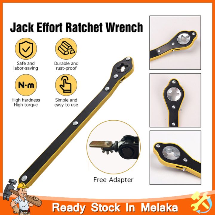 【🇲🇾Stock 】Auto Labor-saving Jack Ratchet Wrench Scissor Jack Garage ...
