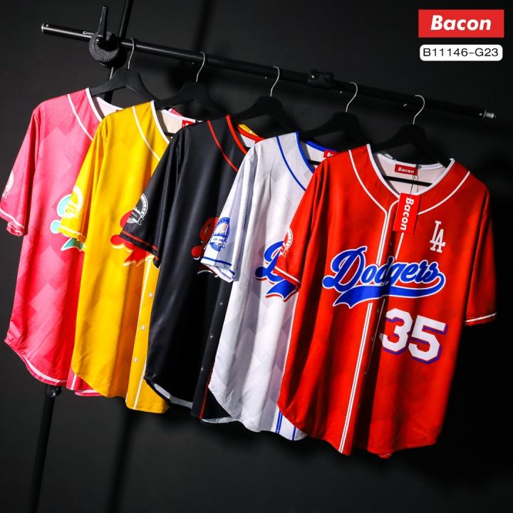 (ส่งจากไทย🇹🇭) เสื้อกีฬา Oversize | เบสบอล Dodgers 35 | Lazada.co.th