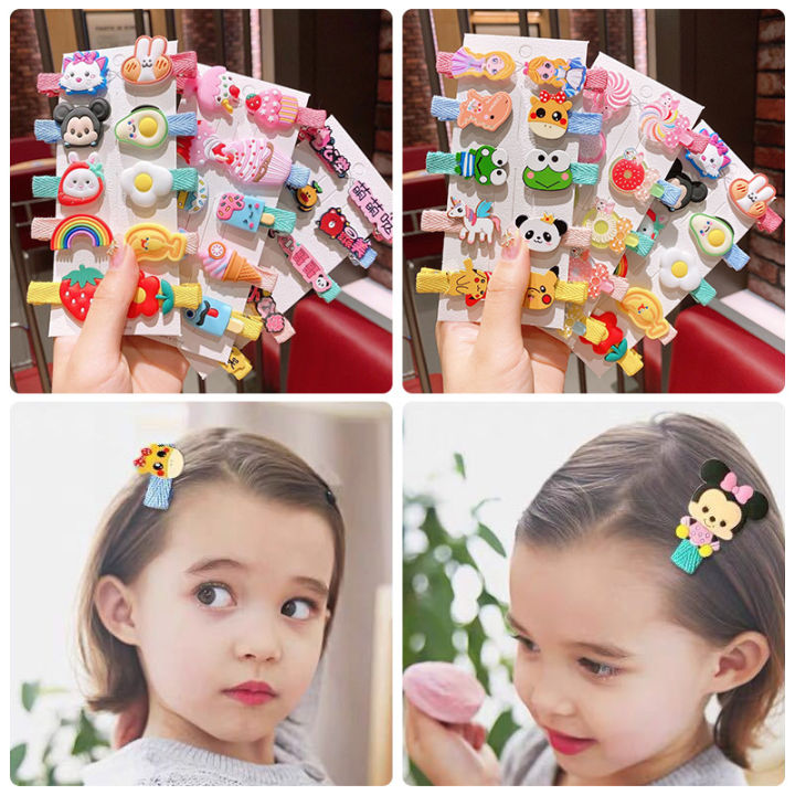10pcs Korean Baby Girls Cartoon Princess Side Clips Kids Hair Hairpin ...