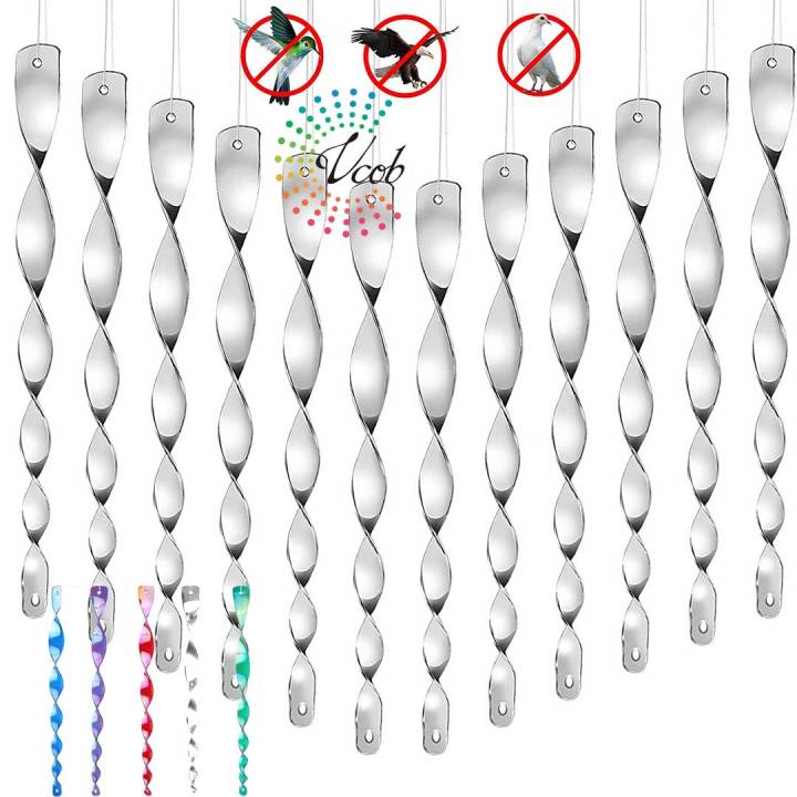 1PCS 30cm Bird Repeller Rotating Rod Reflective Wind Spiral Deterrent ...