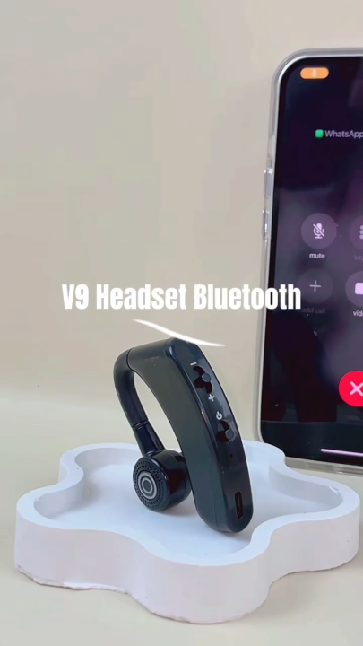 V9 Bluetooth Ear Hook Headset TWS Wireless Earphone HiFi Stereo Sport Noise Reduction Waterproof ...
