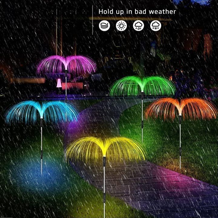 Lampu Bunga Api Ubur-Ubur Simulasi Tanglung Tenaga Solar LED Lampu ...