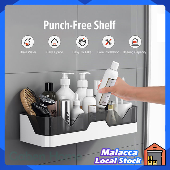 Bathroom Rack Shelf Wall Mount Shower Storage Waterproof Rack Home ...