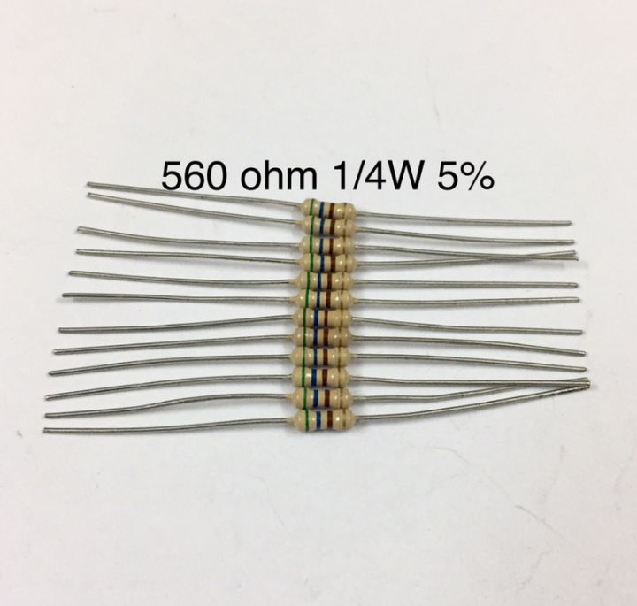 20ชิ้น 560 ohm 1/4W 5% Resistor ตัวต้านทาน 560โอห์ม 1/4วัตต์ ความความผิดพลาด +-5% อะไหล่ ...