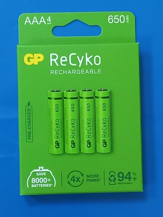 GP RECYKO RECHARGEABLE 4AAA 650MAH PRE-CHARGED BATTERIES | Lazada Singapore