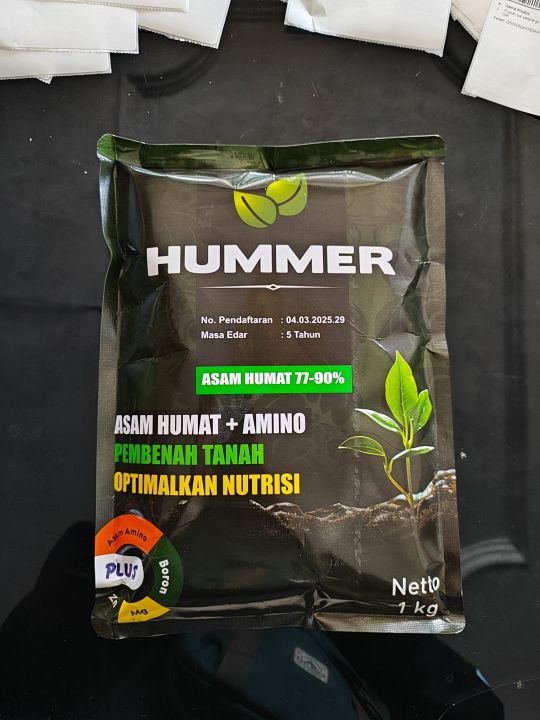Pupuk Pembenah tanah asam humat plus asam amino hummer kemasan 1 kg | Lazada Indonesia