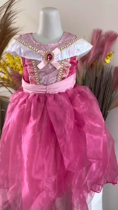 Dress princess anak pink/kostum anak princess warna merah muda | Lazada ...