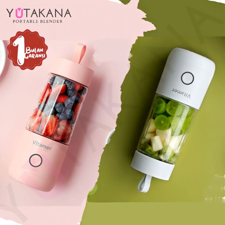 VITAMER BLENDER PORTABLE 350ML ORIGINAL Blender Juice mini USB 4 mata ...